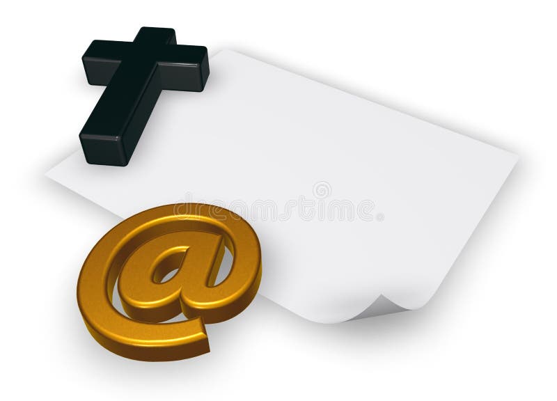 Christian Cross and Email Symbol Stock Illustration - Illustration of ...