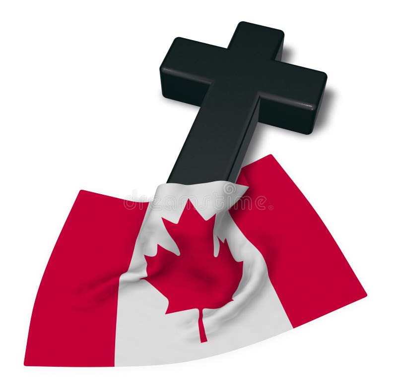 Christian Cross and Flag of Canada Stock Illustration - Illustration of ...