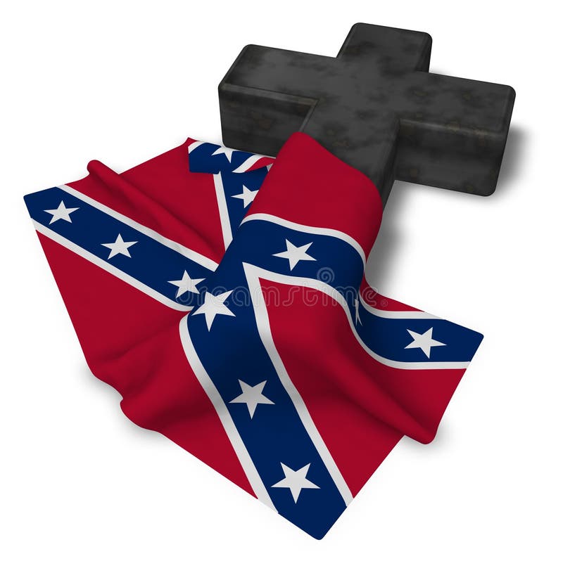 Christian Cross and Flag of the Confederate States Stock Illustration ...