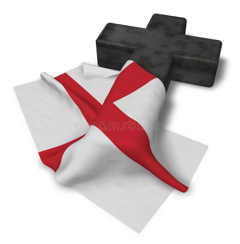 Christian Cross and Flag of England Stock Illustration - Illustration ...