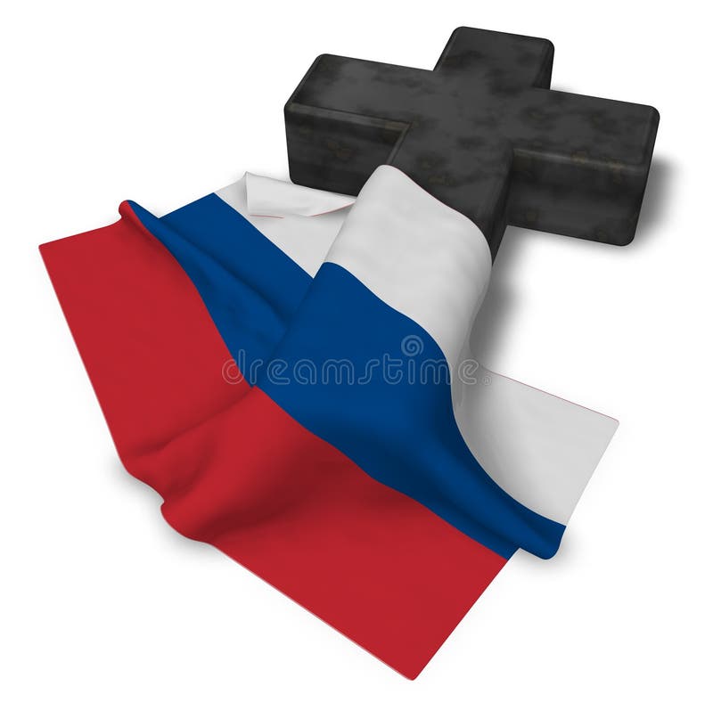 Christian Cross and Flag of Russia Stock Illustration - Illustration of ...