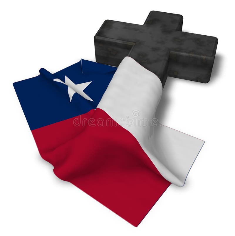 Christian Cross and Flag of Texas Stock Illustration - Illustration of ...