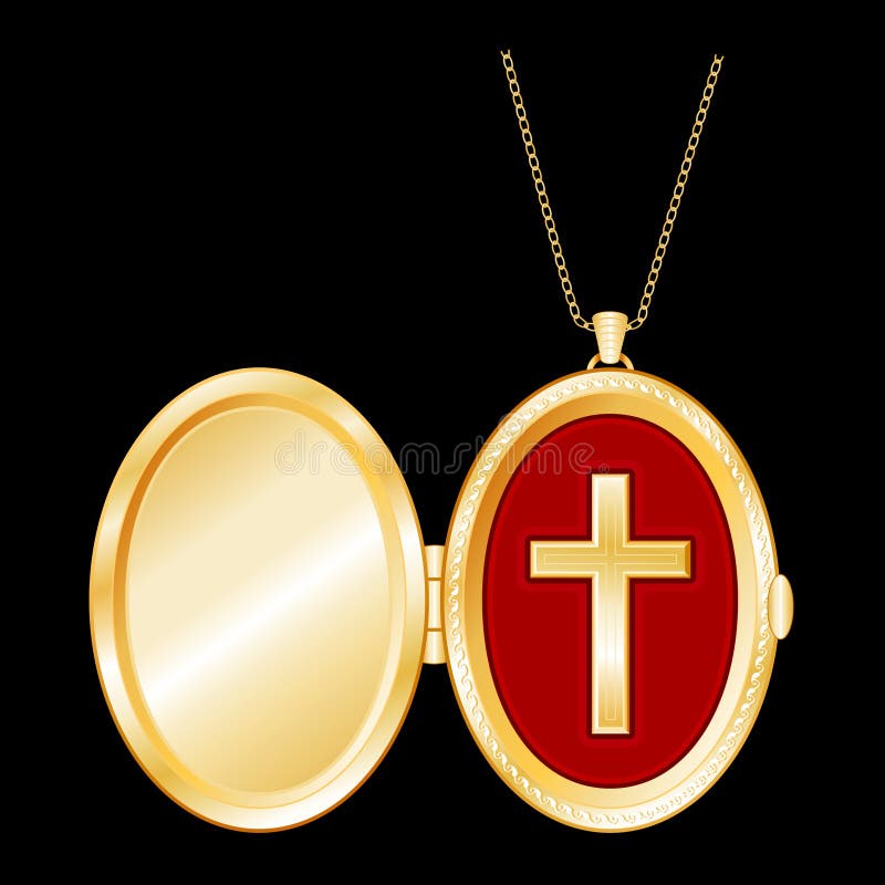 Christian Cross Gold Locket 向量例证 - 插画 包括有 圣洁, 钩子: 6284097