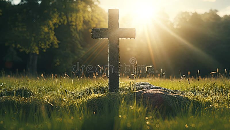 Cross Easter Sunrise Spring Morning Stock Illustration - Illustration ...