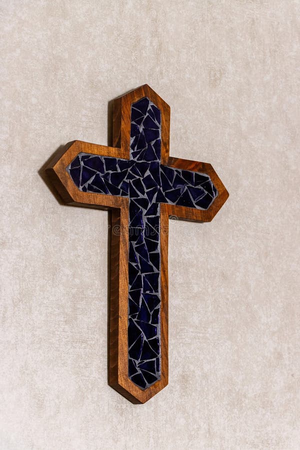 Cross Hanging on Wall Inside the House Stock Image - Image of pattern ...