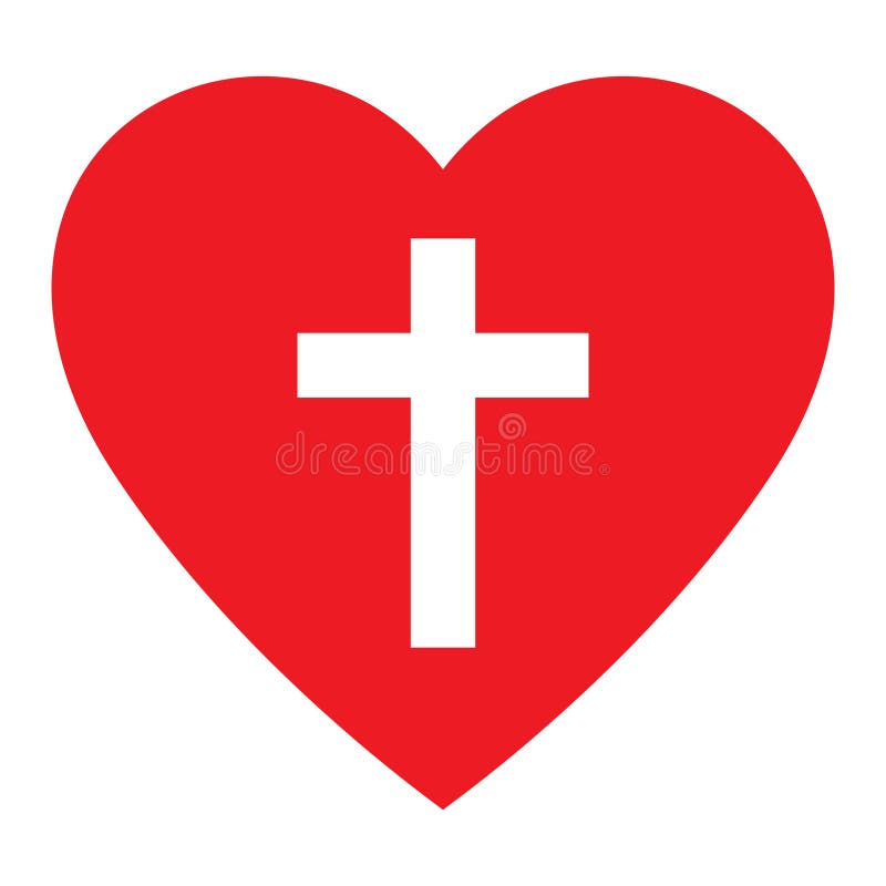 Christian Cross in Heart, Jesus Christ Illustration. Stock Vector ...