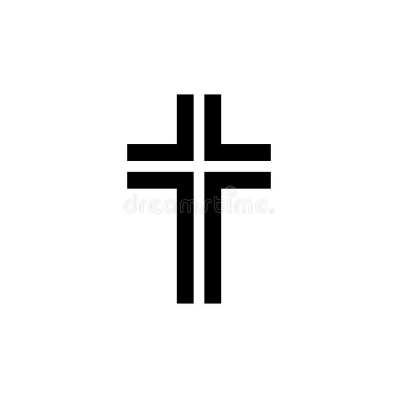Christian Cross Icon Flat Vector Template Design Trendy Stock