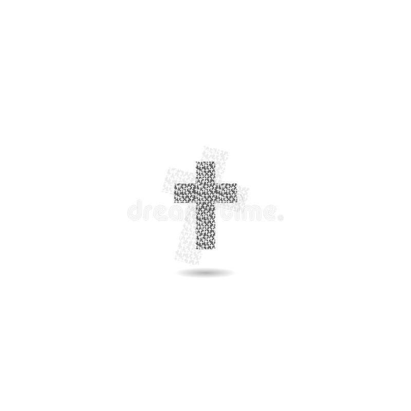 Christian Cross Icon with Shadow Stock Vector - Illustration of faith ...