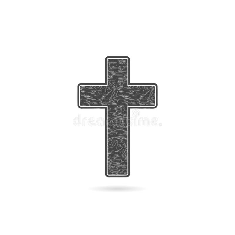 Christian Cross Icon with Shadow Stock Vector - Illustration of gold ...