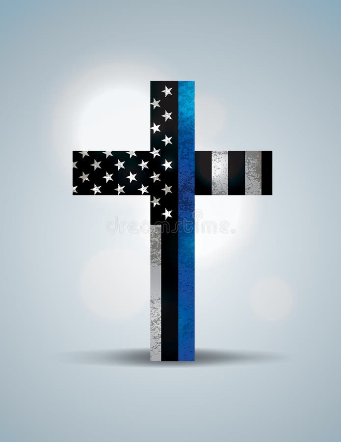 Christian Cross Law Enforcement Support Symbol Stock Vector ...