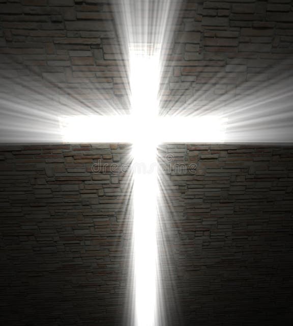 Christian cross of light stock illustration. Illustration of pray ...