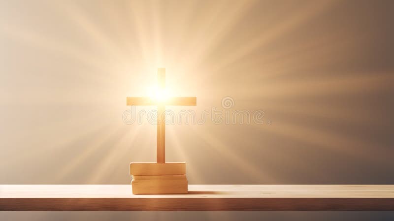 Soft Light Background with a Christian Cross. Stock Illustration ...