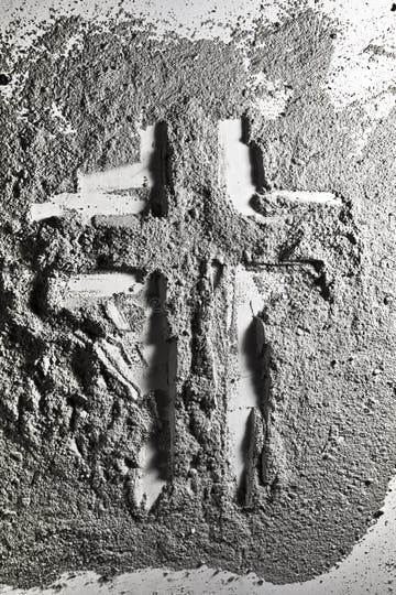 Christian Cross Made of Ash Stock Photo - Image of burn, christian ...