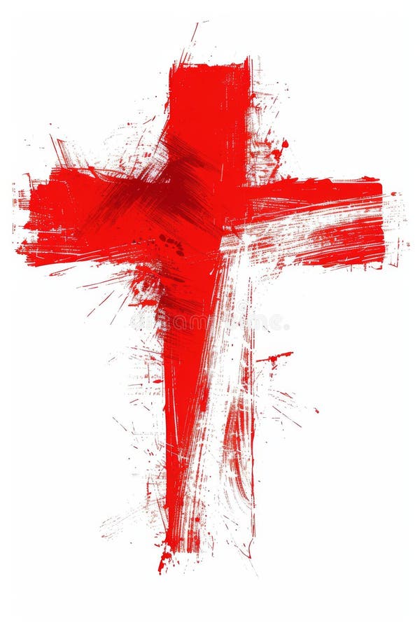 Christian Cross Made of Blood. Generative AI. Stock Illustration ...