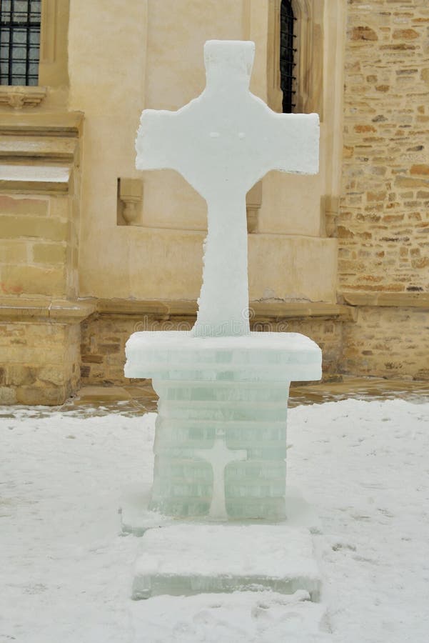 Christian cross stock photo. Image of cold, frozen, holiday - 86573496
