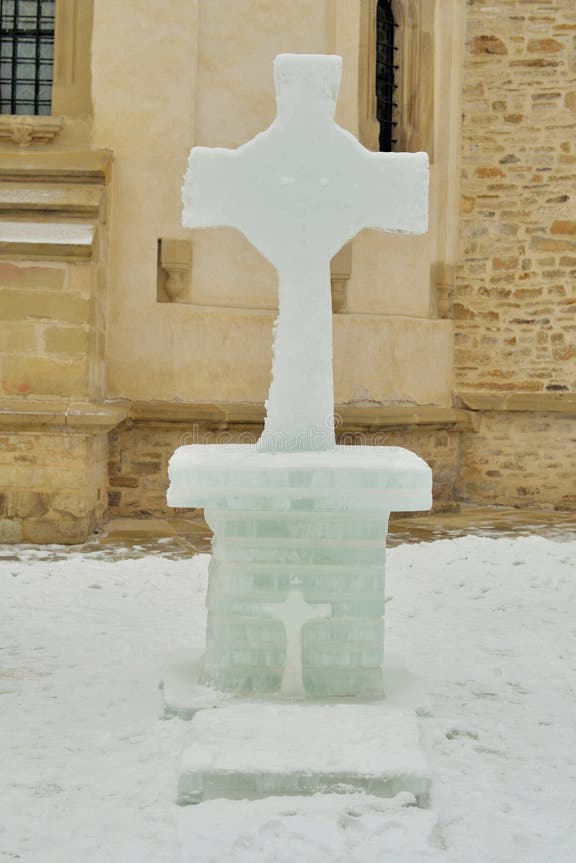 Christian cross stock photo. Image of cold, frozen, holiday - 86573496