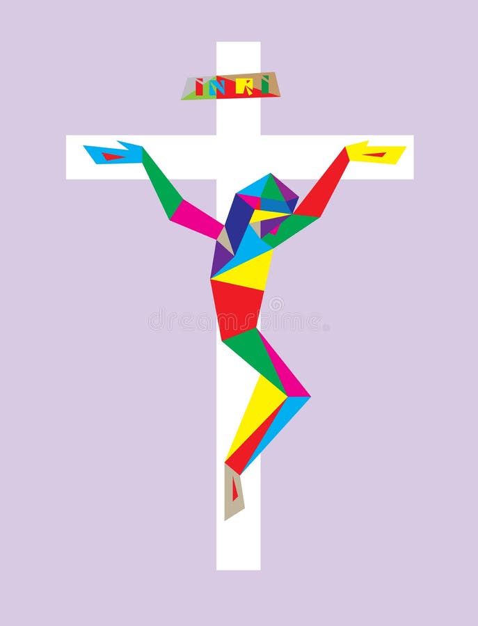 Christian Cross with Modern Corpus Stock Vector - Illustration of jesus ...