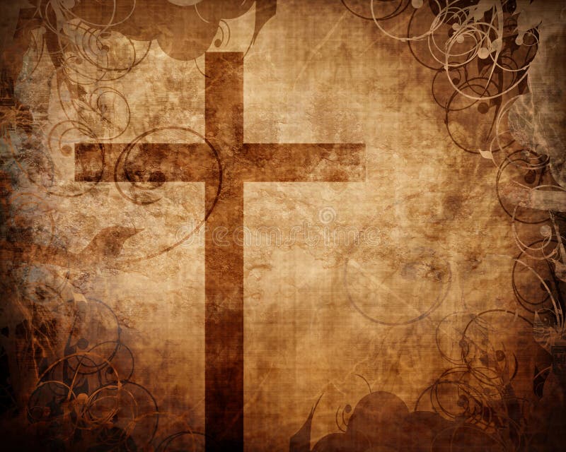 Christian Cross on Paper Background Stock Illustration - Illustration ...