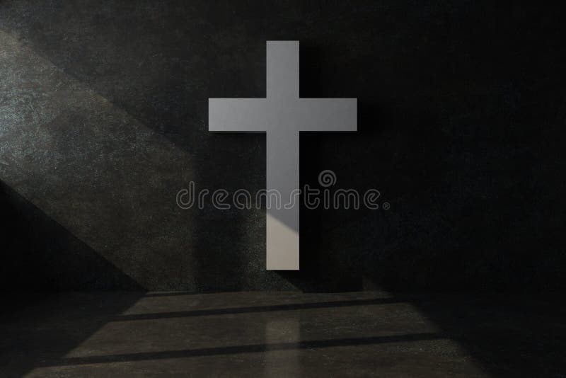 Christian cross in prison stock illustration. Illustration of ...