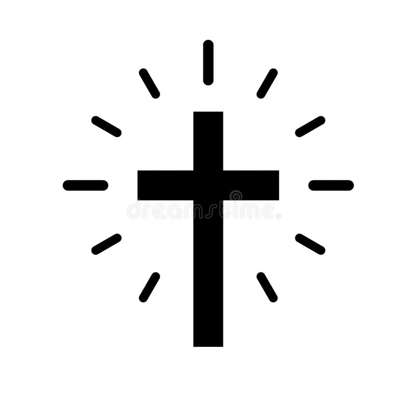 Christian Cross with Rays of Grace Stock Vector - Illustration of ...