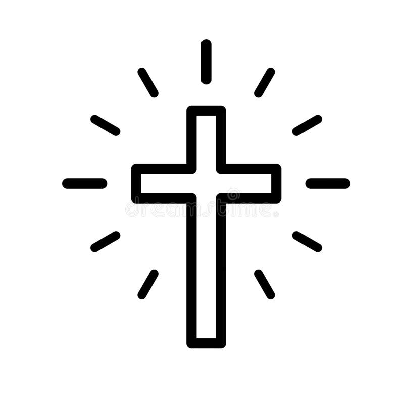 Christian Cross with Rays of Grace Stock Vector - Illustration of ...