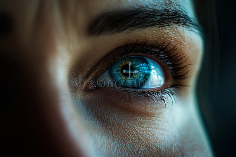 A Christian Cross Reflected within a Person S Eye Stock Photo - Image ...