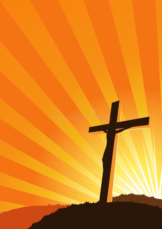 Christian Cross silhouette stock illustration. Illustration of shape ...