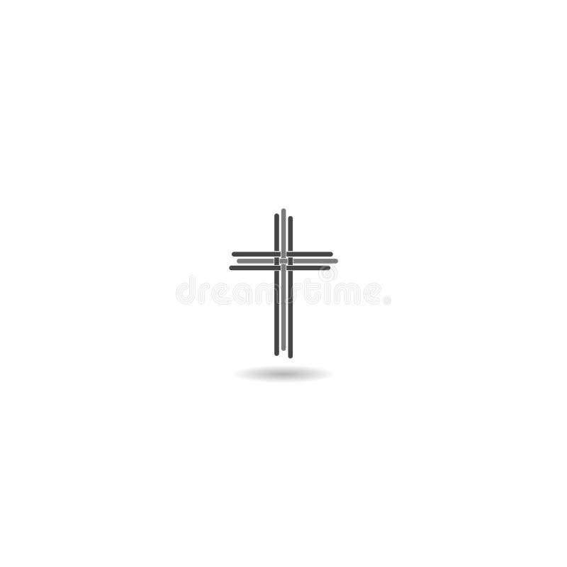 Christian Cross Simple Icon with Shadow Stock Vector - Illustration of ...