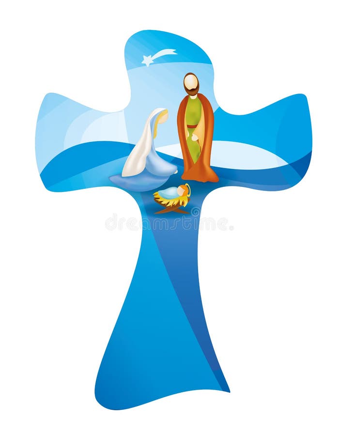 Nativity Scene Cross Stock Illustrations – 135 Nativity Scene Cross ...