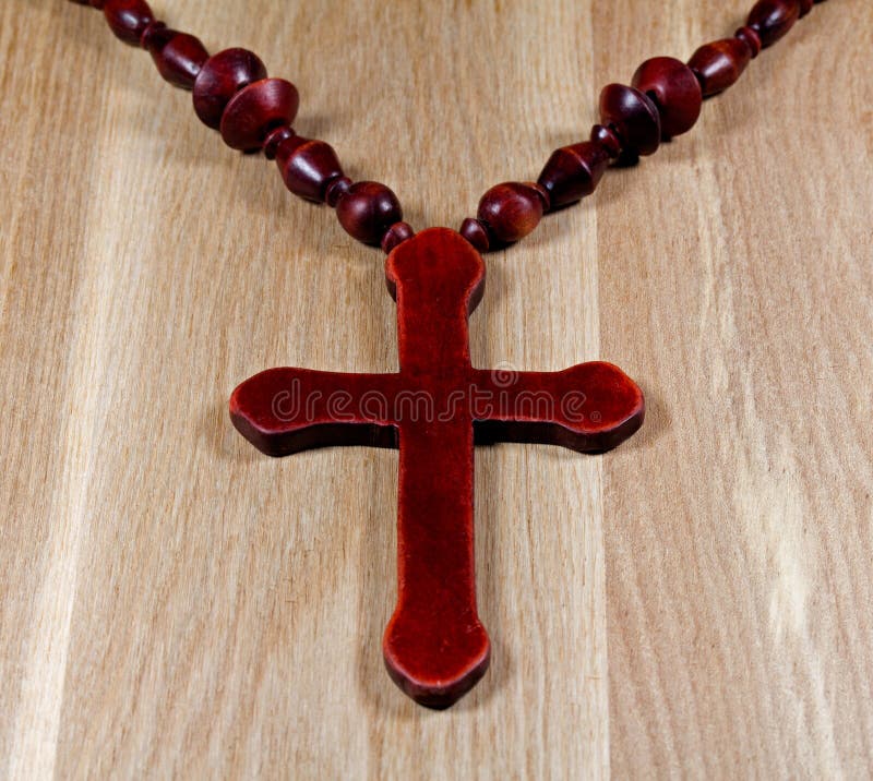 Christian Cross on Wooden Surface Stock Photo - Image of christianity ...