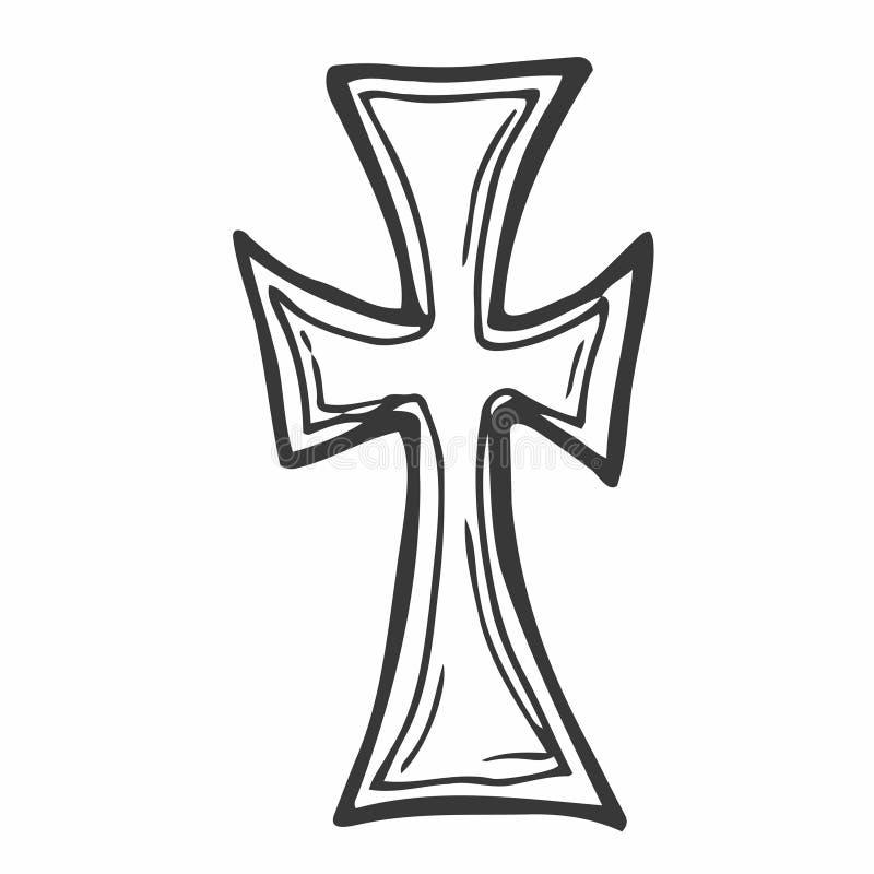 Pencil Drawing Simple Cross Stock Illustrations – 1,064 Pencil Drawing ...