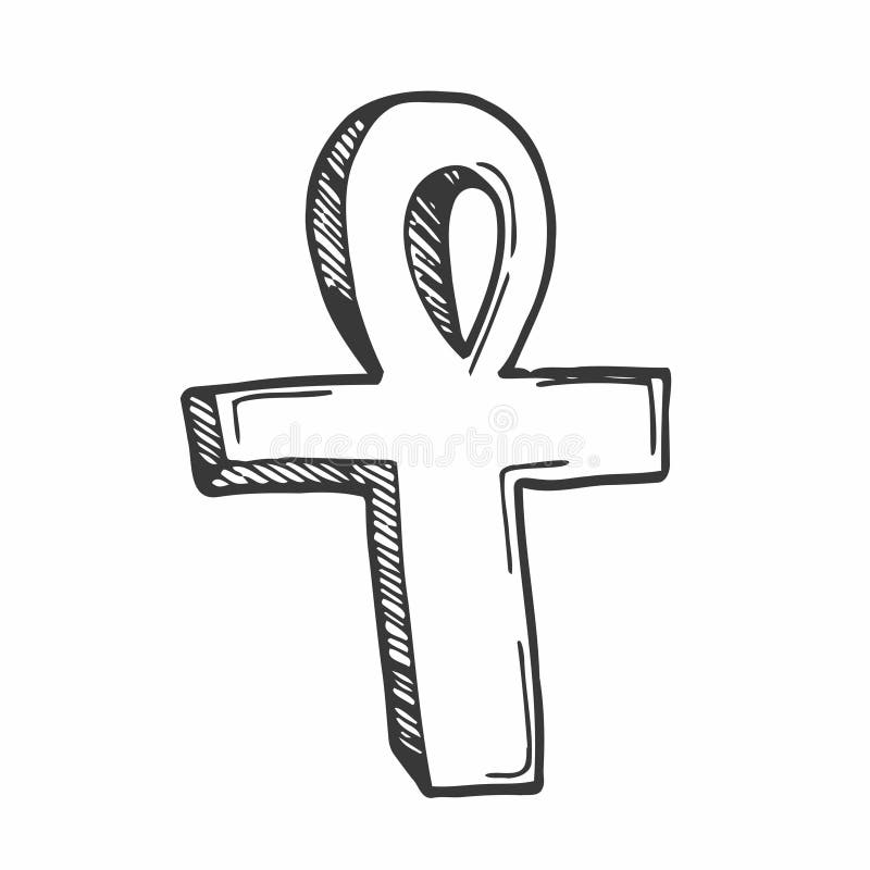 Christian Easter Cross Vector Doodle. Line Sketch Stock Illustration ...