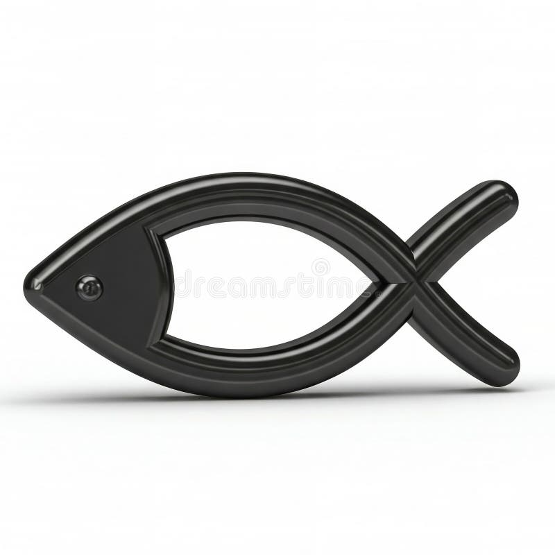 Christian Fish Sign Made of Black Steel Stock Illustration ...