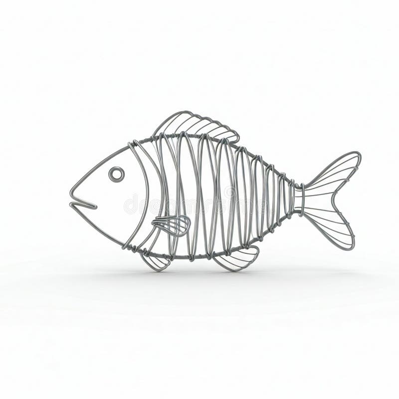 Christian Fish Sign Made of Chrome Wire Stock Illustration ...