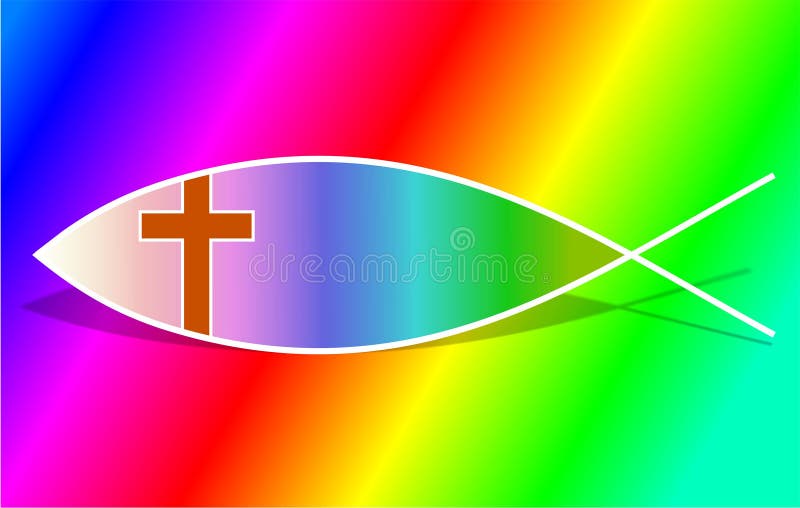 Christian fish symbol stock illustration. Illustration of retro - 763060