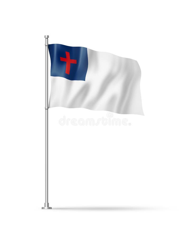 Christian Flag Isolated on White Stock Illustration - Illustration of ...