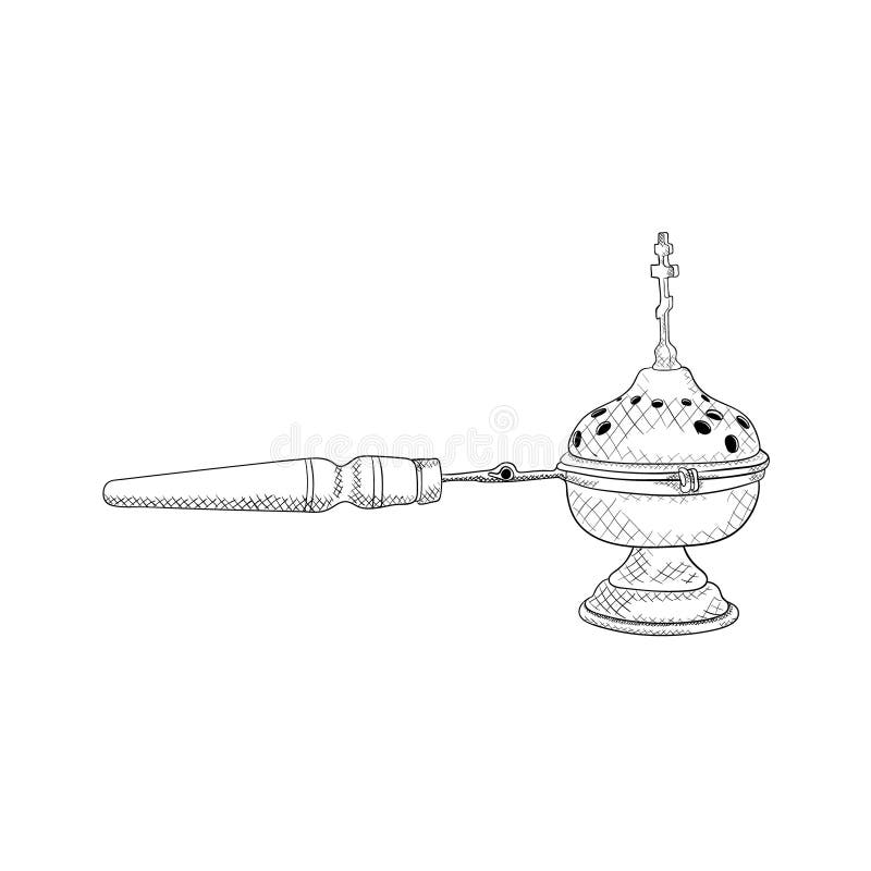 Christian Hand Censer. Vector Stock Vector - Illustration of orthodox ...