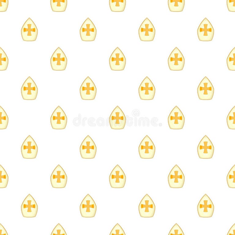 Christian Hat Pattern, Cartoon Style Stock Vector - Illustration of ...