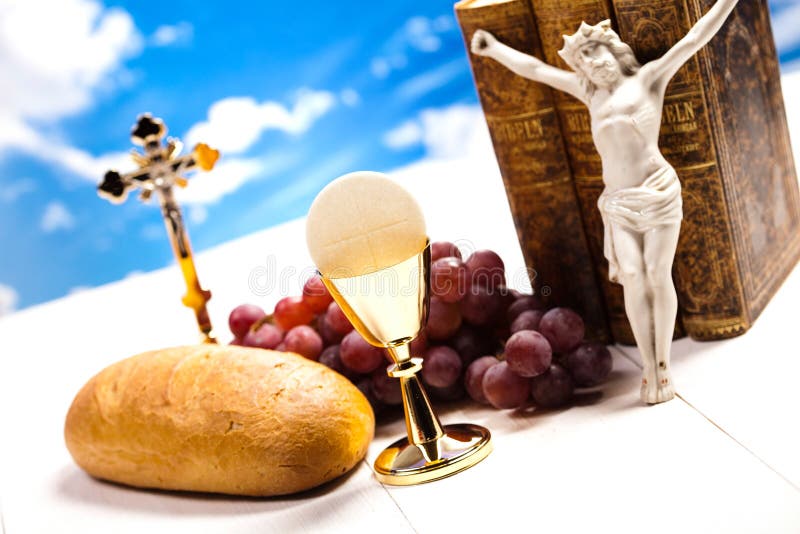 Christian Holy Communion, Bright Background, Saturated Concept Stock ...