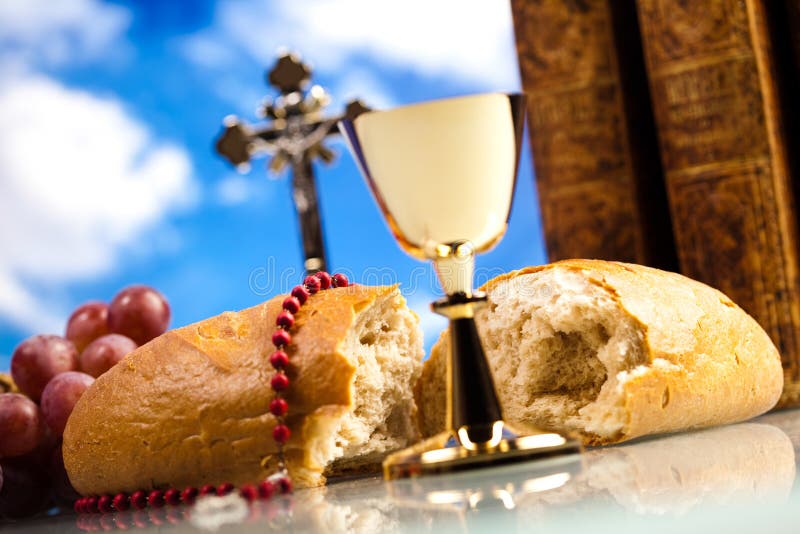 Christian Holy Communion, Bright Background, Saturated Concept Stock ...