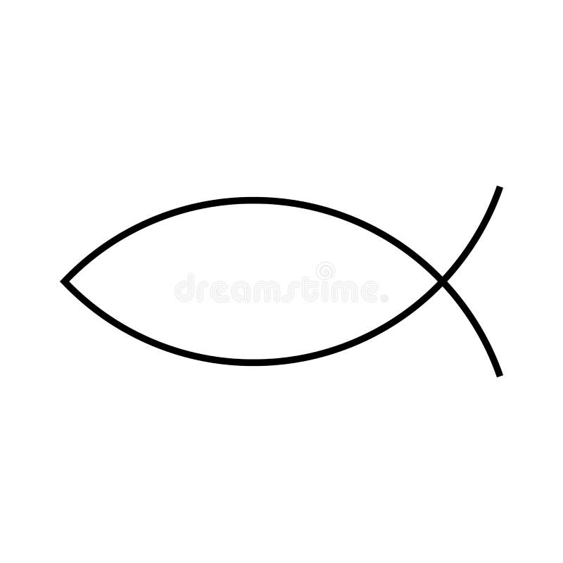 Christian Icon Fish, Line Style. Vector Stock Illustration ...