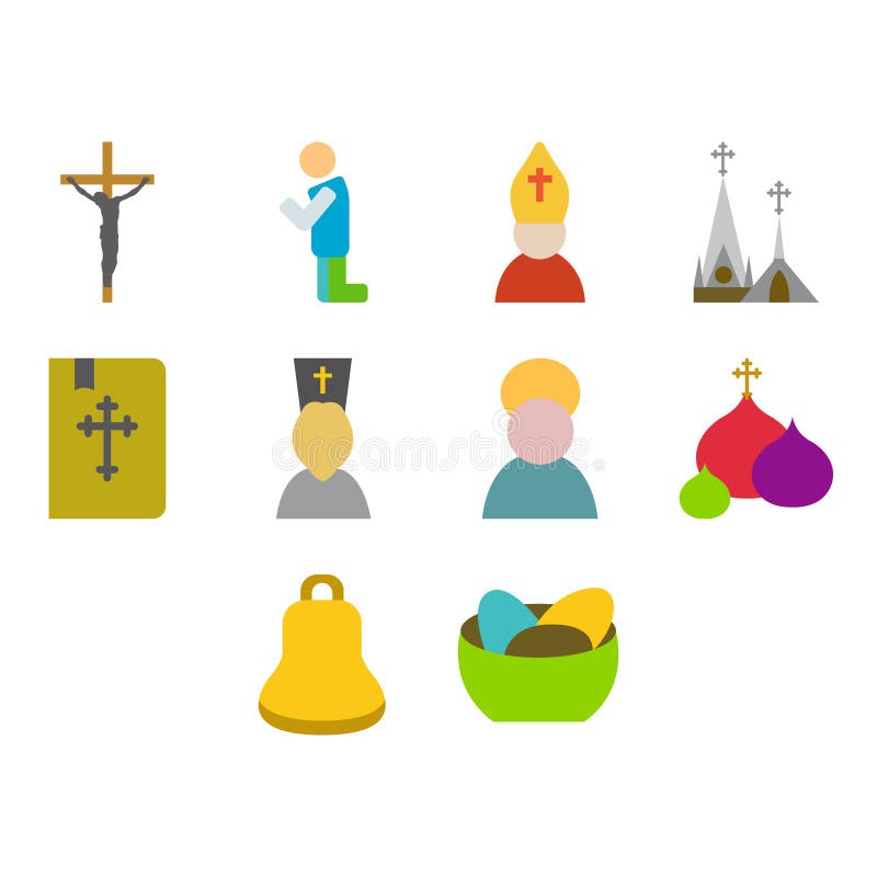 Christian icon set stock vector. Illustration of collection - 244171844
