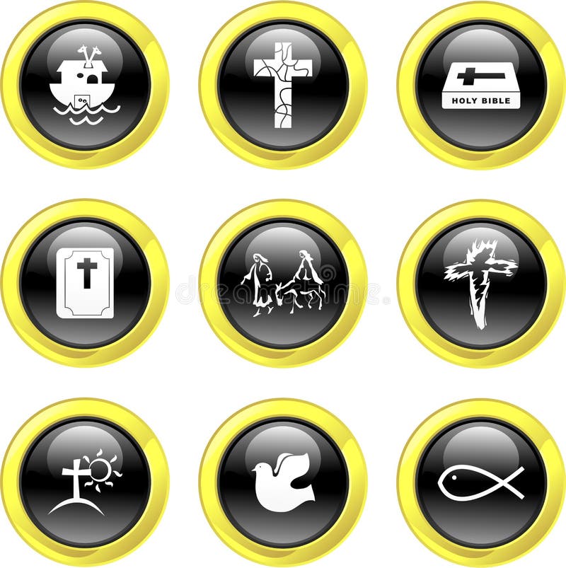 Christian icons stock vector. Illustration of crosses - 3393071