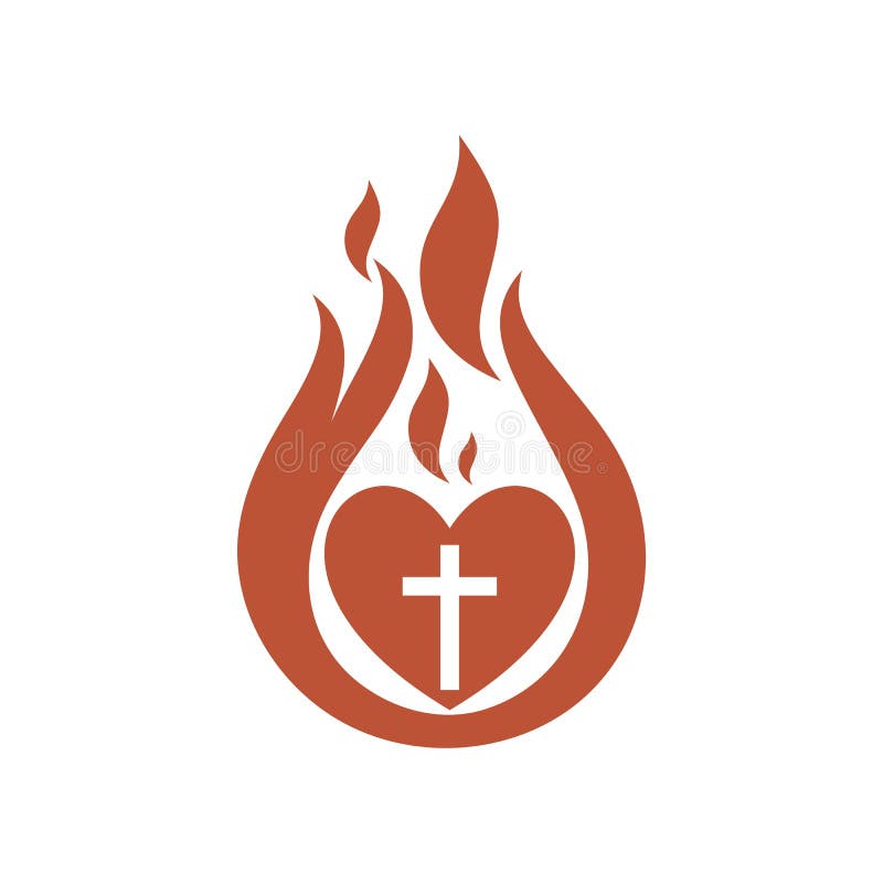 Christian Illustration. Burning Christian Heart Stock Vector ...