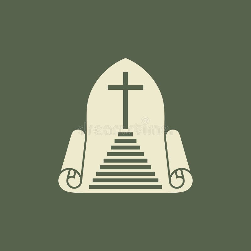 Christian Illustration. an Open Scroll of Scripture, the Steps of ...