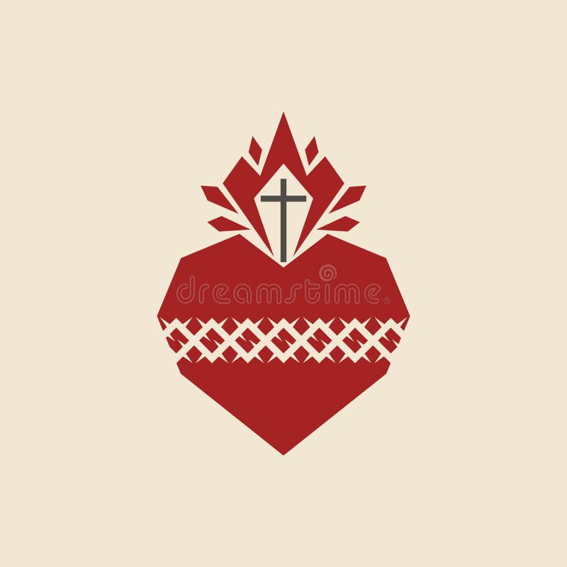 Christian Illustration. Sacred Heart of Jesus Stock Vector ...