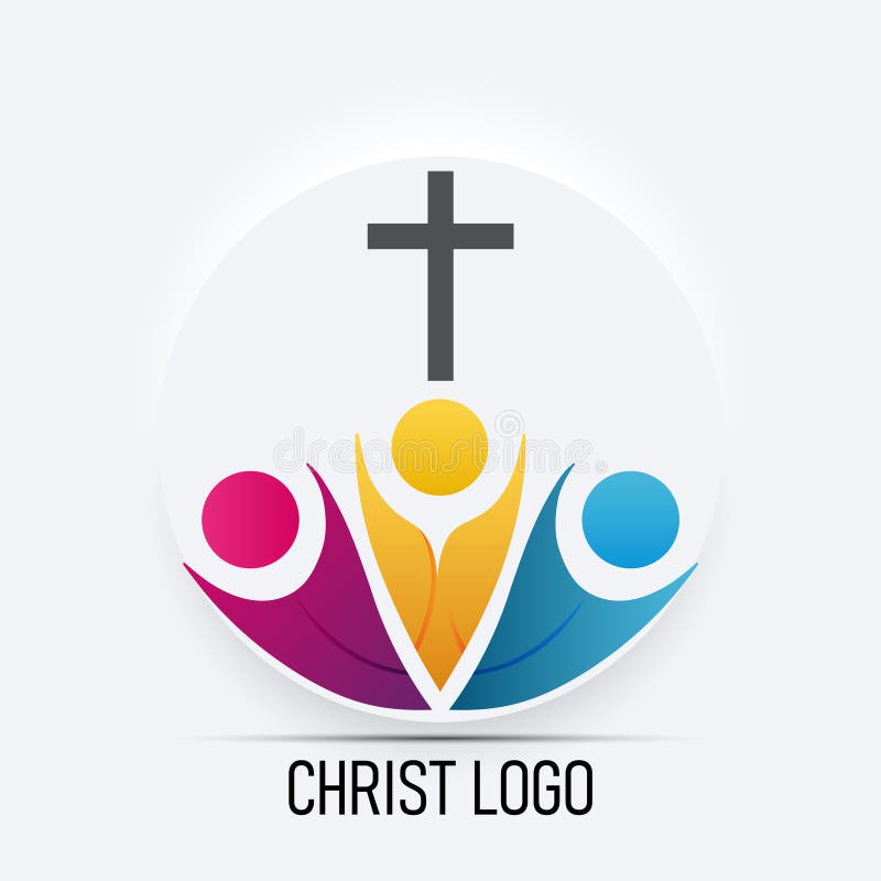 Christian Logo Cross Unity People Stock Illustration - Illustration of ...