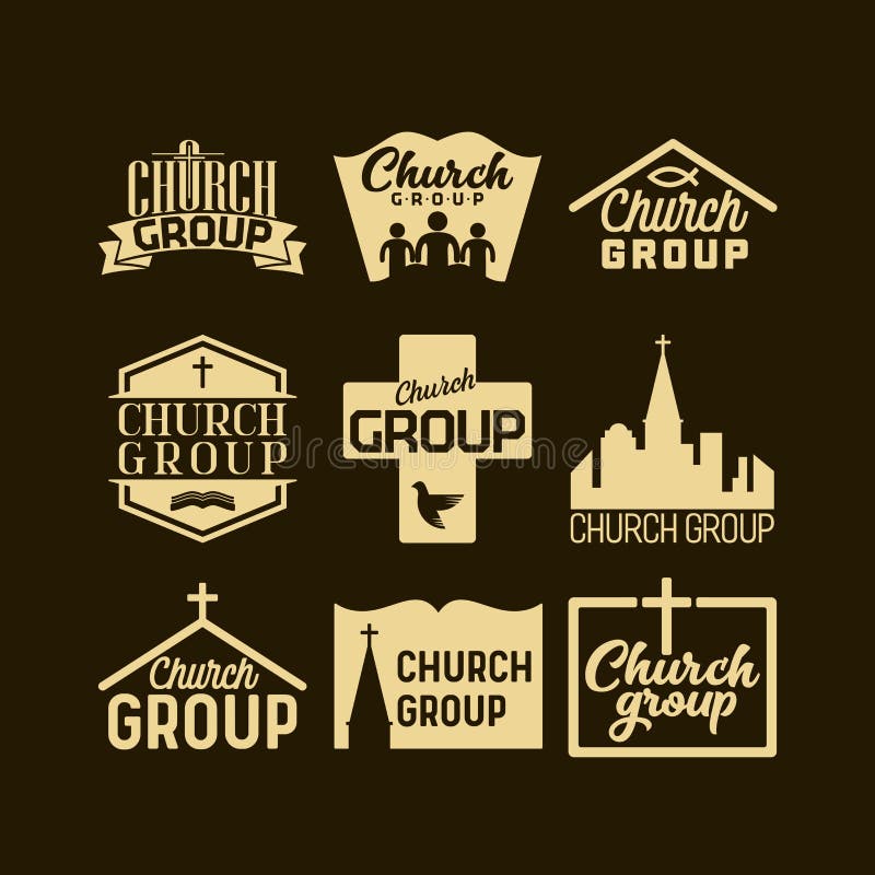 Christian Logos, Banners and Stickers. Church Group Stock Vector ...