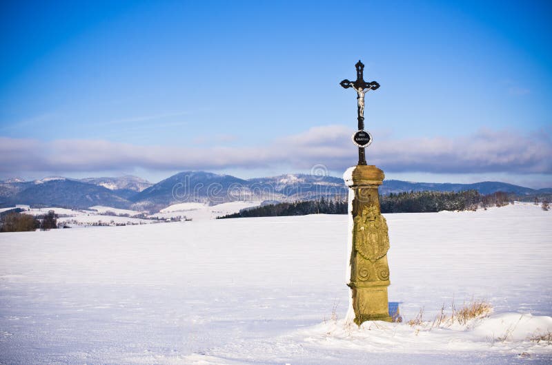 Christian Monument in the Hills, Czech Republic Stock Photo - Image of ...