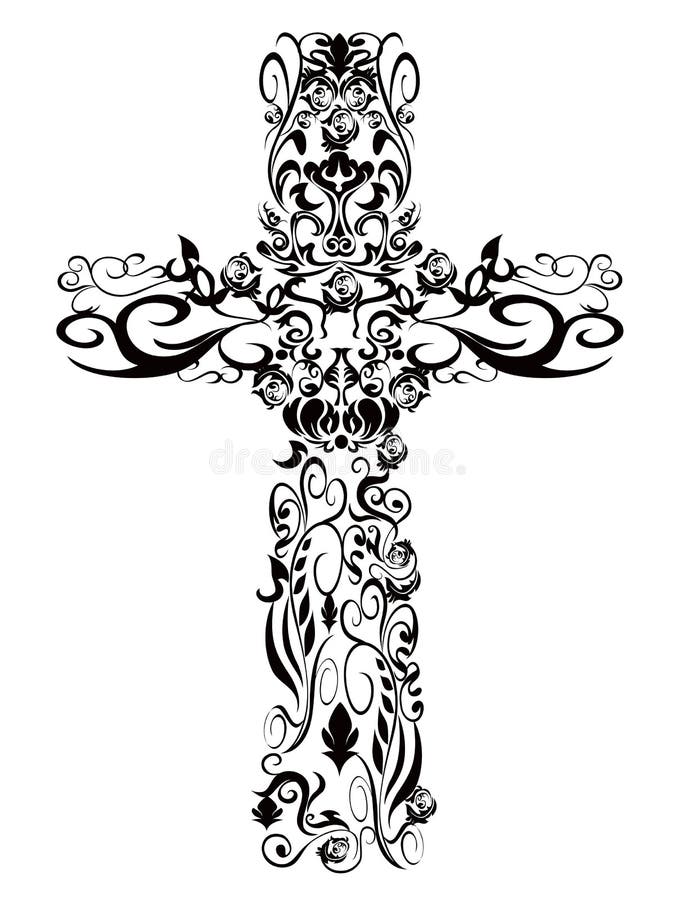 Christian Pattern Cross Decoration Design Stock Vector - Illustration ...
